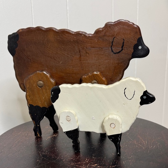 Vintage | Accents | Vintage Wooden Sheep Set Of 2 Adjustable Legs Home ...